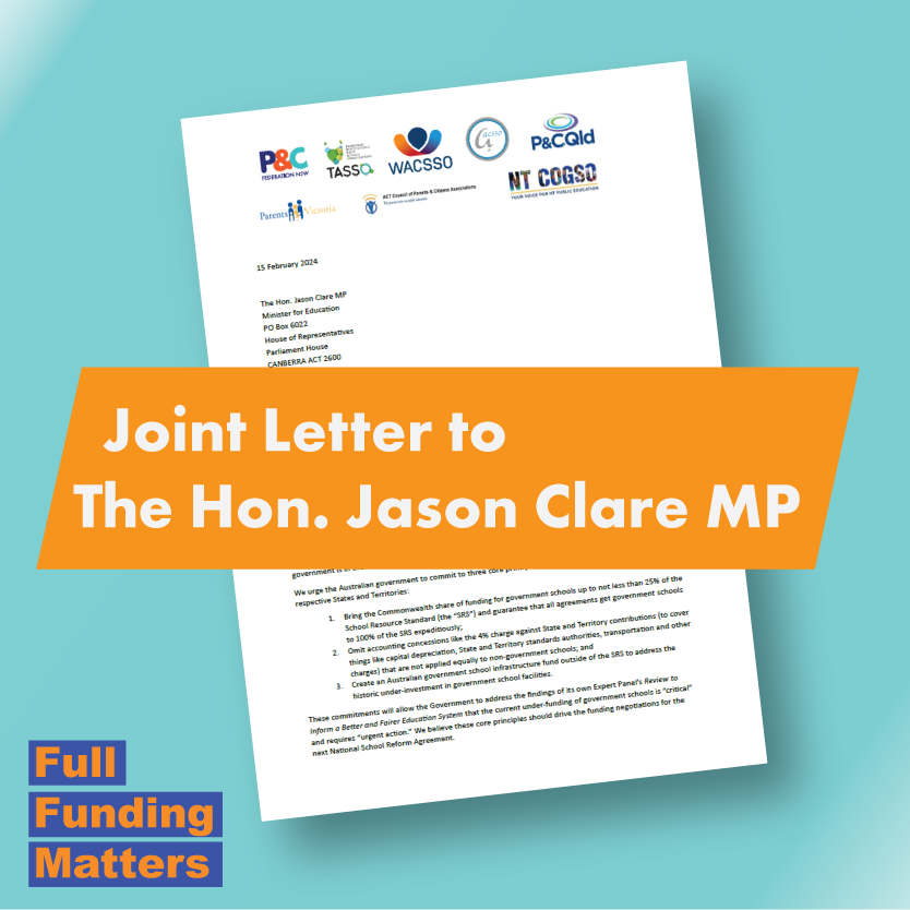 Joint Letter to The Hon. Jason Clare MP | P&C Federation